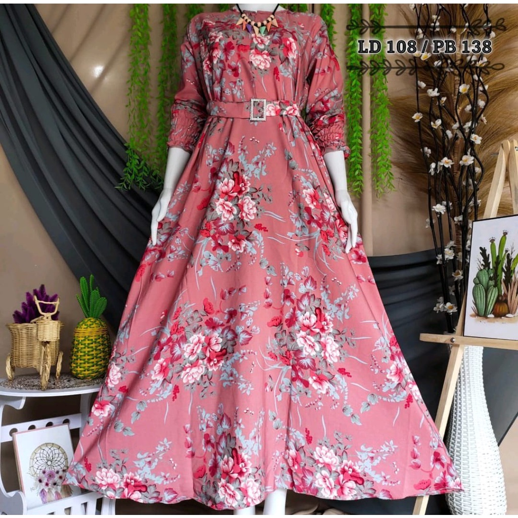 Floral Motif Gamis Gamis Termuran Gamis Contemporary Teenage Women's ...