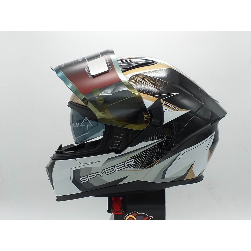 Helmet Full face Closed Face Spyder Spy Strike Printed Dual Visor with ...