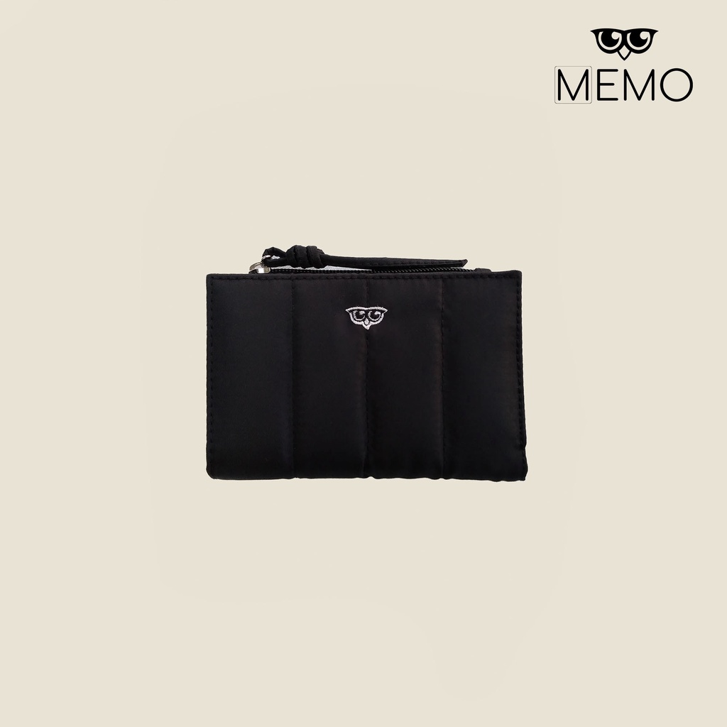 Memo Nylon Padded Wallet For Women (Black/Green/Hot Pink) | Shopee ...