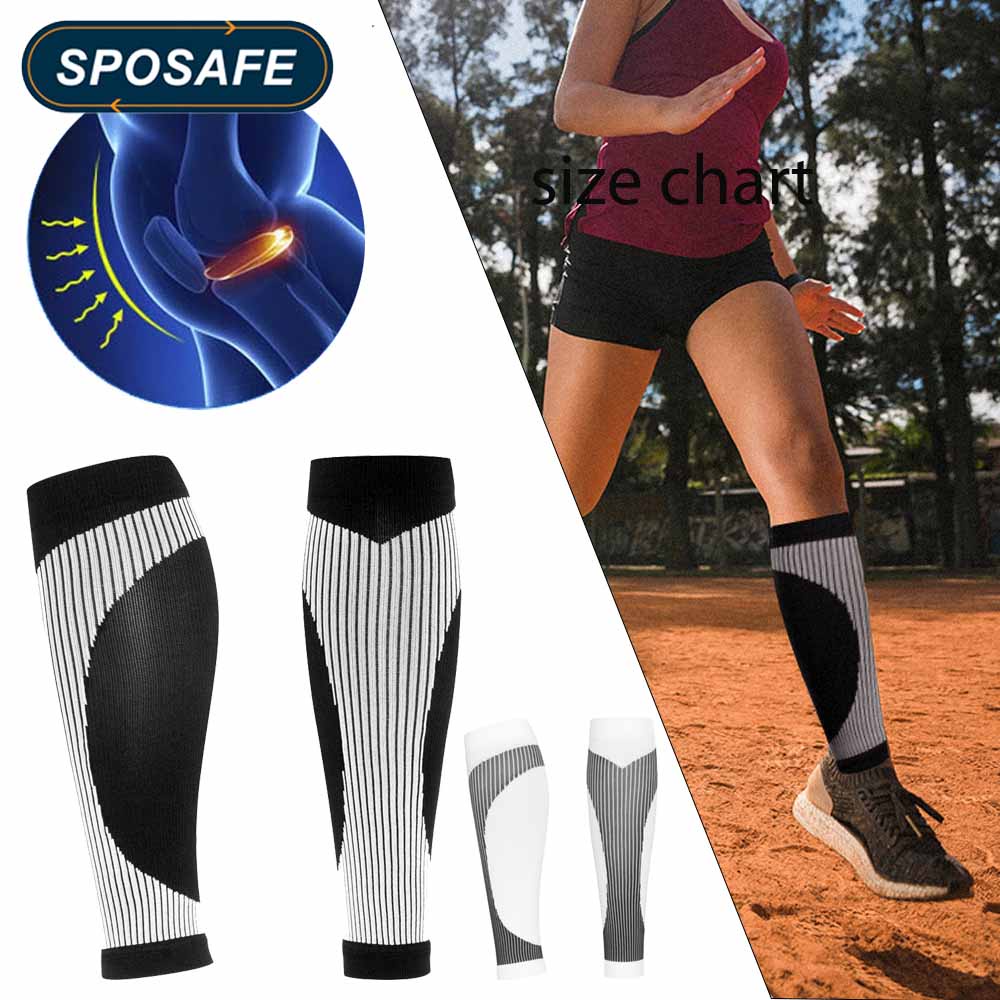 SPOSAFE 1Pair Sport Calf Compression Sleeves Shin Splint Support Guard ...