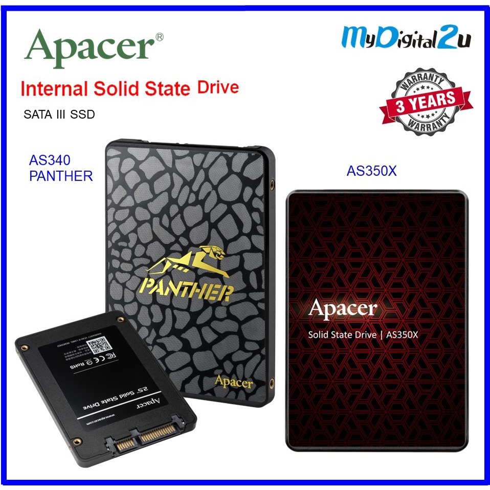 Apacer AS350X 2.5" SSD PANTHER SATA III INTERNAL SSD SOLID STATE DRIVE ...