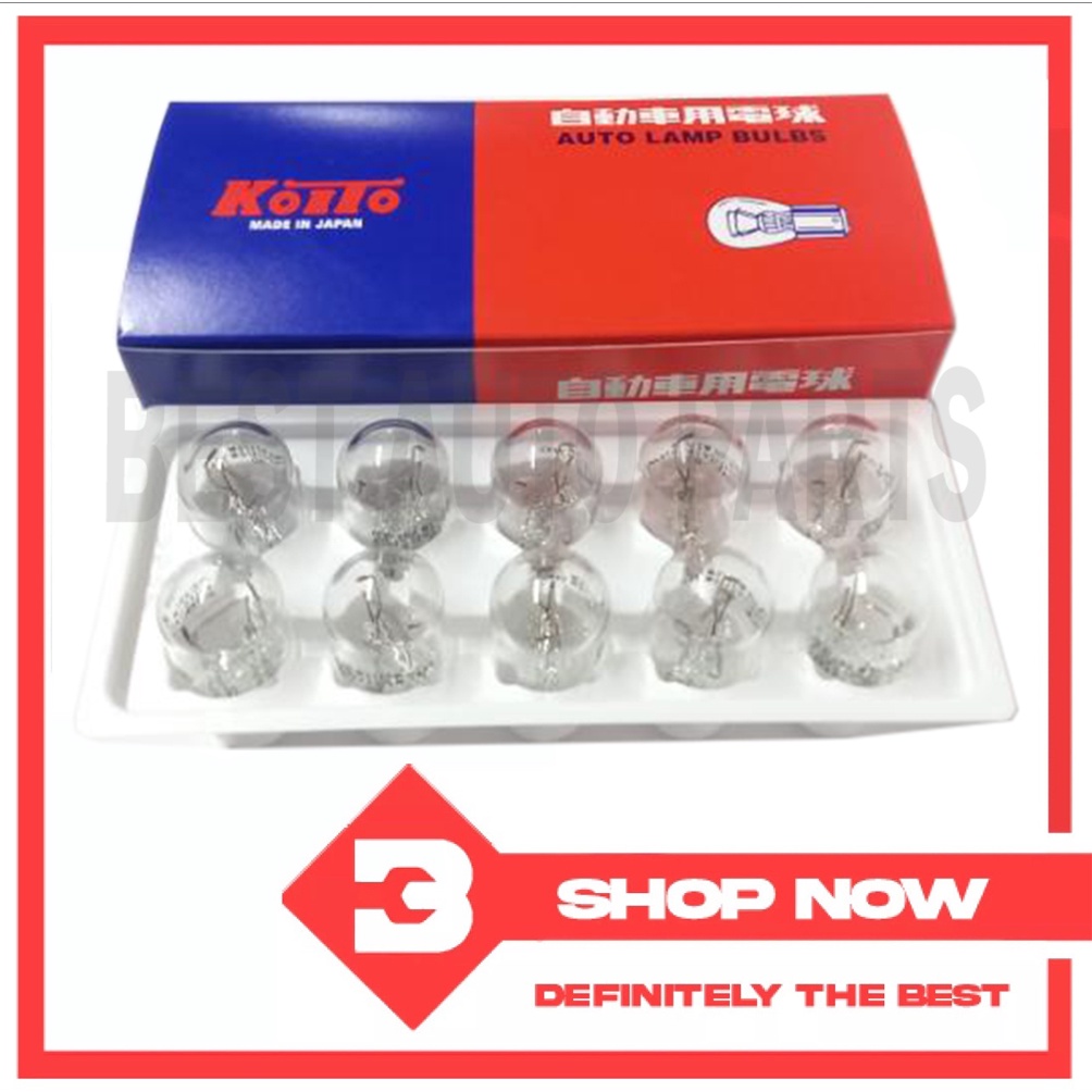 KOITO Halogen Bulb (10pcs per Box) Wedge Bulb T20 12V 21 5W (W3х16q ...