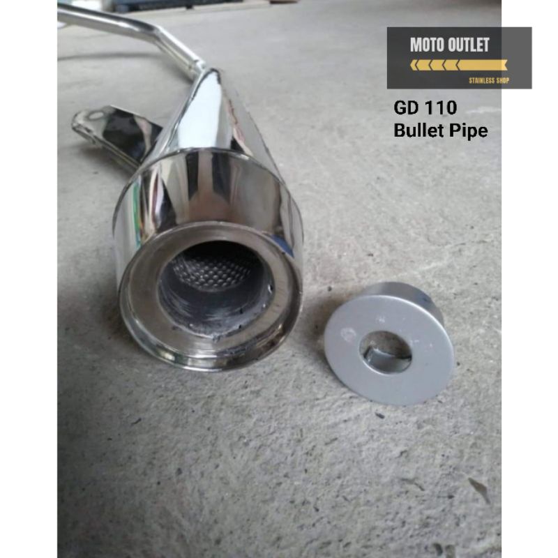 GD 110 Bullet Pipe Stainless with silencer | Shopee Philippines
