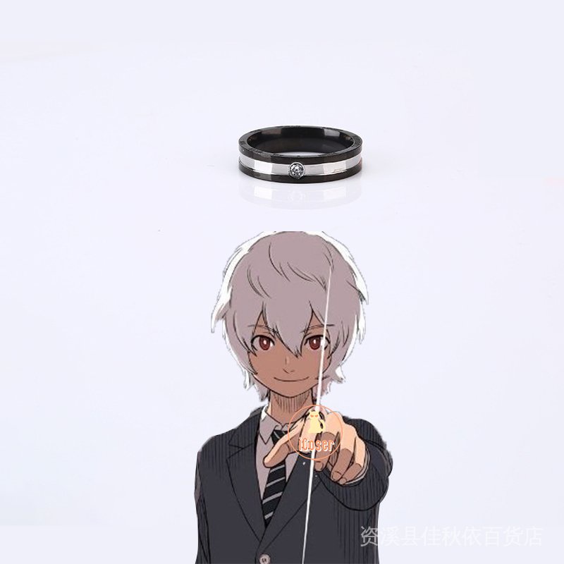 World Trigger Yuma Kuga Ring Black mix Silver Alloy Ring Anime World ...
