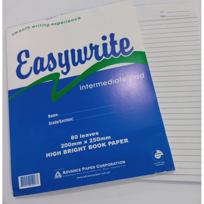 Easywrite Intermediate Long Pad | Shopee Philippines