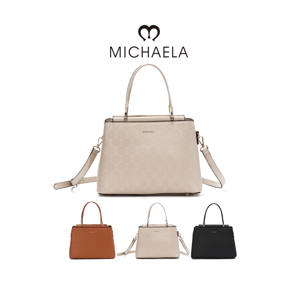 MICHAELA Top Handle Satchel Bag with Sling Embossed Women Work Tote Bag ...
