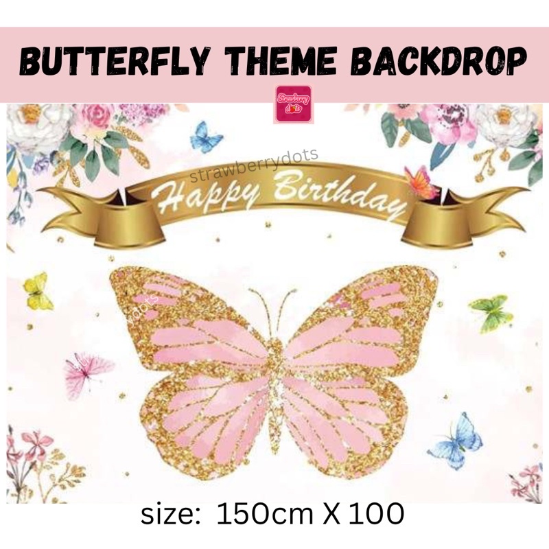 Butterfly Theme Backdrop Butterfly Background Butterfly Backdrop ...