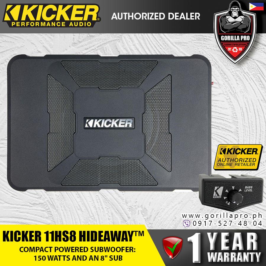 NEW KICKER 11HS8 8" 150W Hideaway Car Audio Powered Subwoofer Sub Enclosure HS8 KK BOXSUB11-08 ...