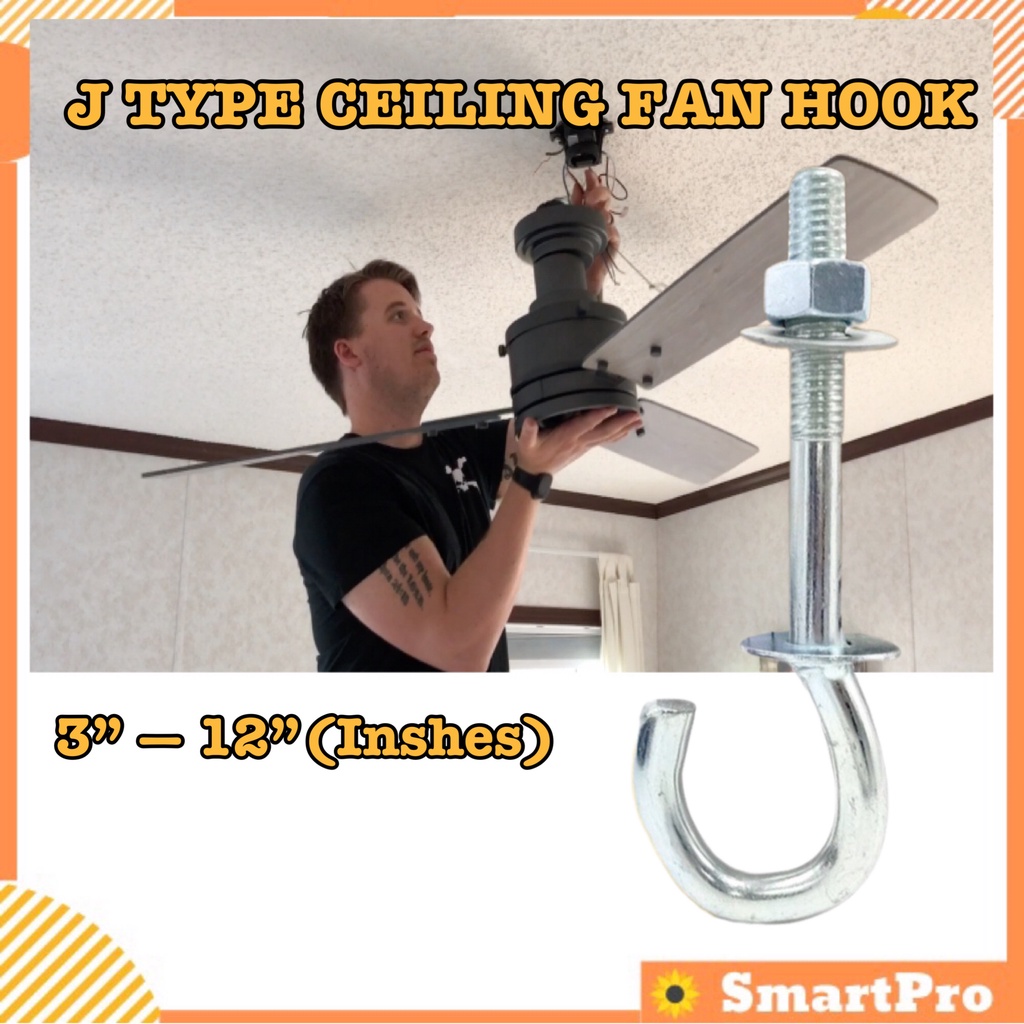 J Type Ceiling Fan Hook Kipas Siling Hook Fan Bracket | Shopee Philippines