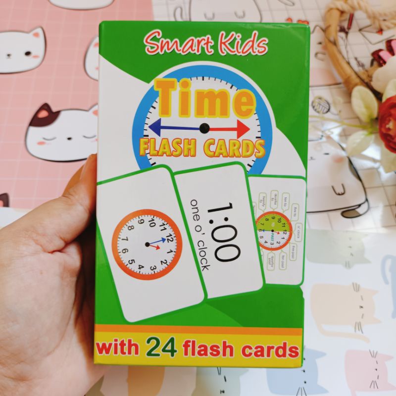 Telling time flashcards thick cardstock | Shopee Philippines