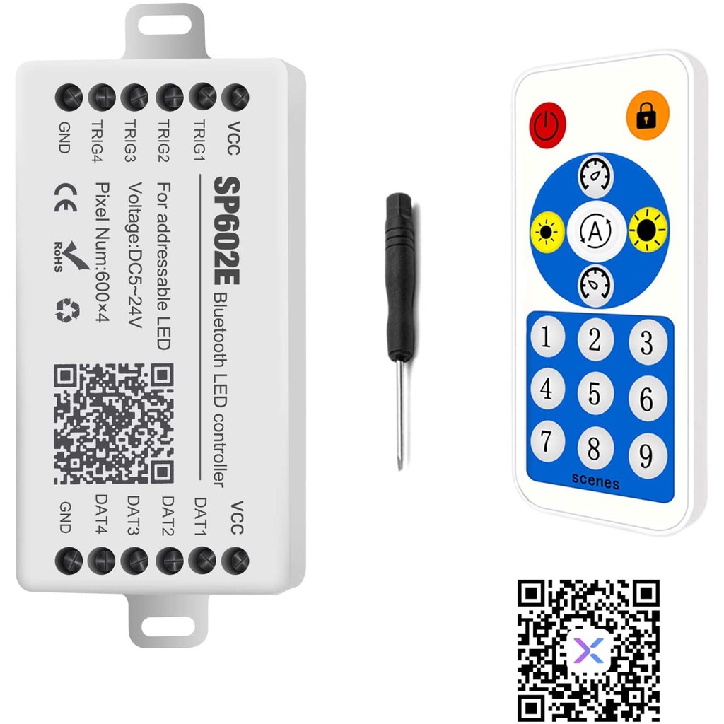 SP602E 4 CH Signal Output WS2812B Music Controller Built In Mic WS2811 ...