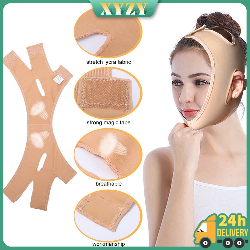 Women Chin Cheek Lift Up Belt Facial Massager Elastic Face Slimming Bandage V Line Face Shaper ...