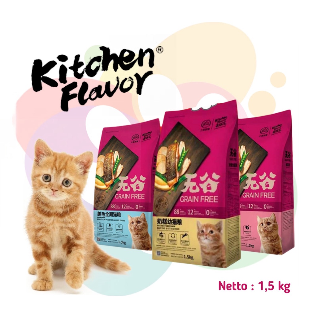 Kitchen Flavor Cat Grain Free 1.5 Kg Premium Food For Adult Cat ...