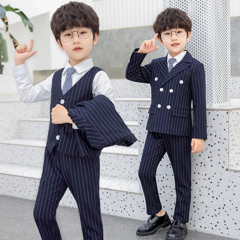 Striped Baby Boy Wedding Suits Formal Children Birthday Dress Clothes ...