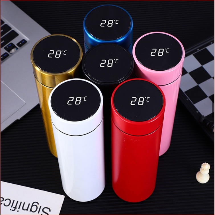 LED tumbler 500ml fashion smart thermos bottle LED display vacuum ...
