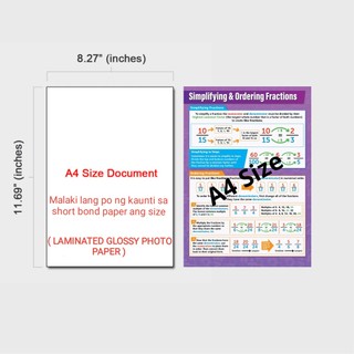 NUMBER MATH POSTERS CHARTS, BASIC MATH, A4 SIZE LAMINATED FOR KIDS ...