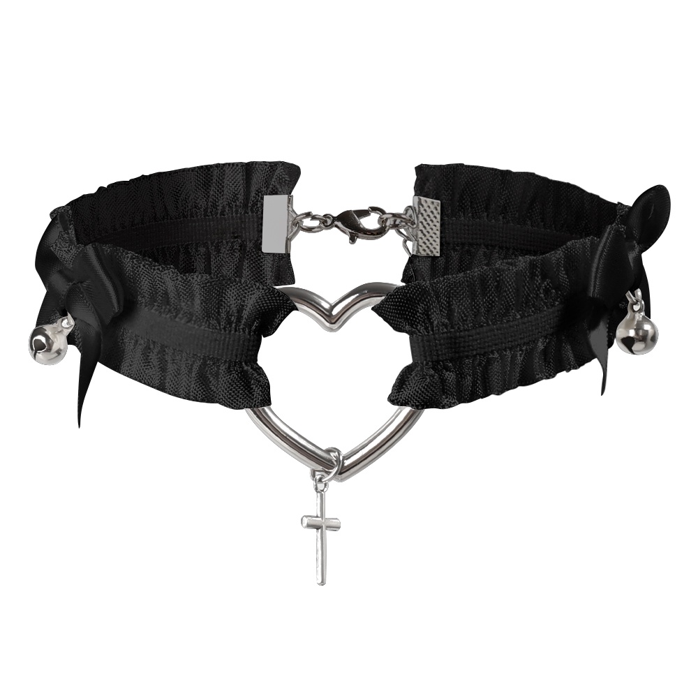 Gothic Lace Garter Belt Heart Bowknot Cross Lolita Leg Garters Elastic ...