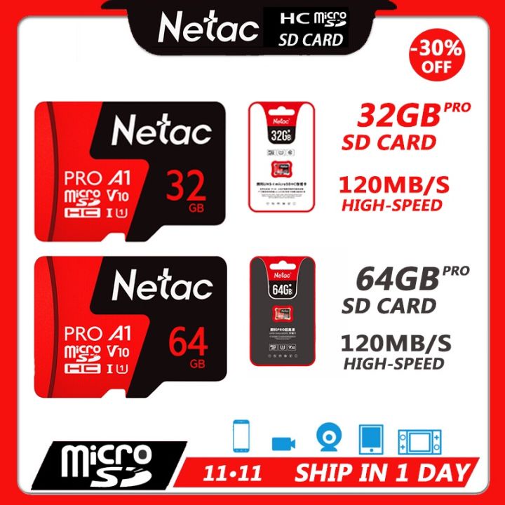 Netac 128GB SD Card 32GB 64GB 128GB Memory Card | Shopee Philippines