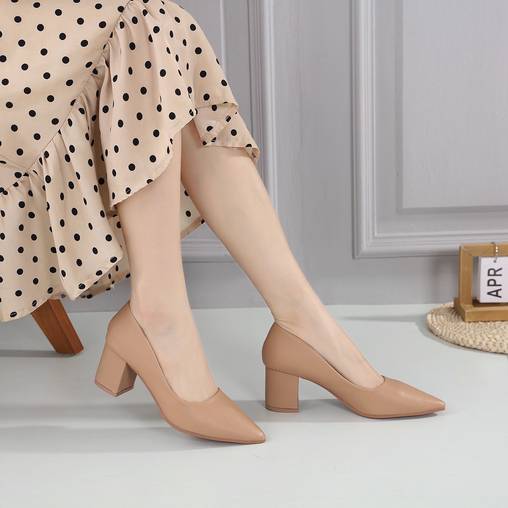 【TRENDIANO】Korean office Loafer High Heels Sandals Block-Heel | Shopee ...