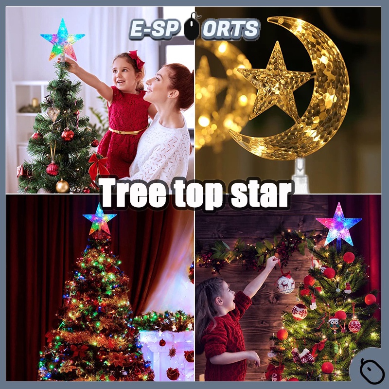 Christmas Tree Star Topper Lights 16/22cm Decorations for Christmas ...