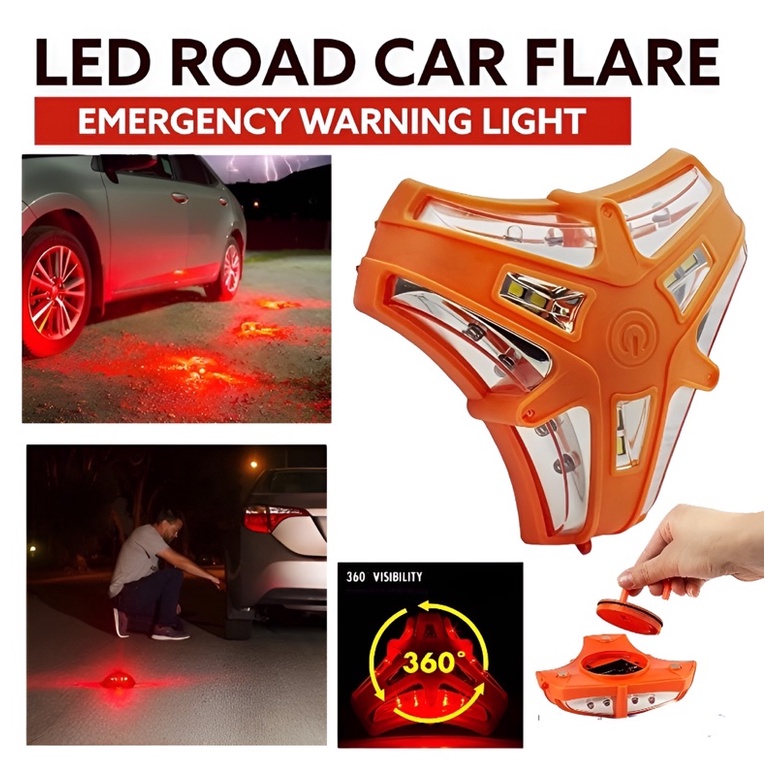LED FLARE CAR Emergency signal Roadside flasher Safety beacon 10 mode ...