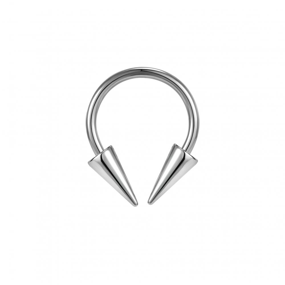1 PC 16G 8/10/12mm Cone Septum Piercing Stainless Steel Horseshoe Nose Piercing Spike Devil ...