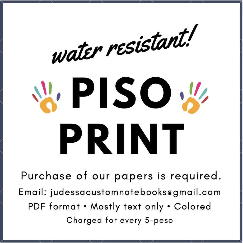 Colored Piso Print / Cut Fee (Water-resistant Ink) | Shopee Philippines