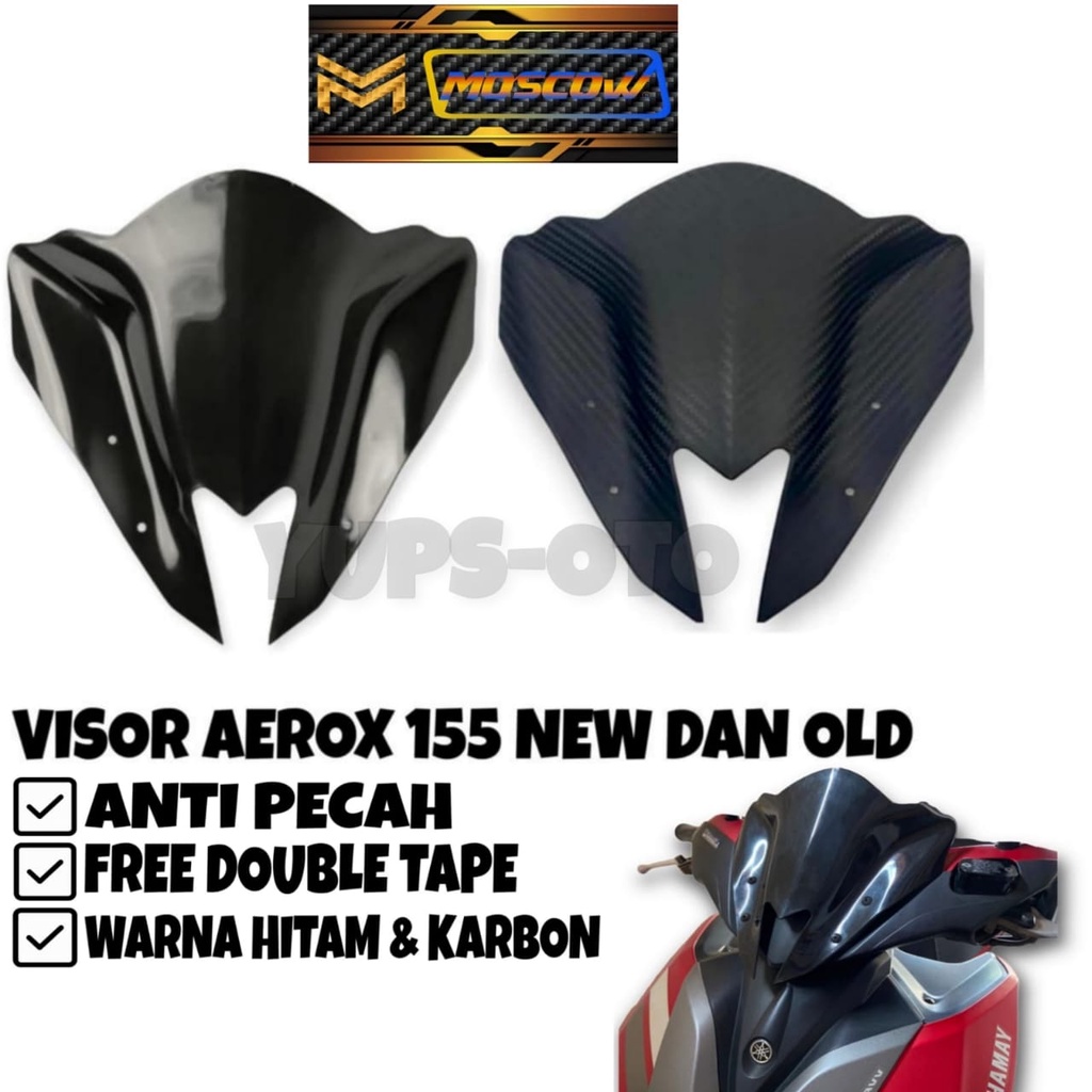 HITAM Visor YAMAHA AEROX 155 WINSIL WINDSHIELD AEROX Black VISOR AEROX ...