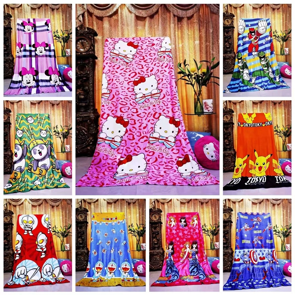 Janie Home Microfiber Cartoon Flannel Blanket Kumot Auti-Static 1.35x2m ...