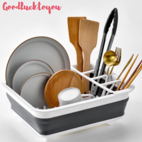 GOODLUCK-Multifunction Foldable Dish Rack Plates Drying Rack, Plate ...