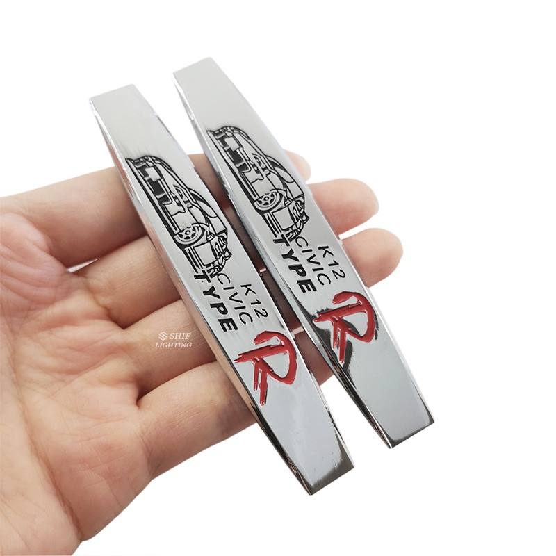 2 X Metal CIVIC TYPE R TYPER K12 Logo Car Auto Side Fender Rear ...
