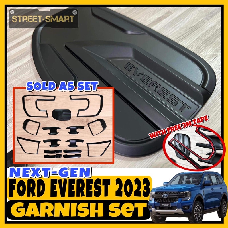FORD EVEREST 2023-2025 NEW GENERATION GARNISH SET (Black) | Shopee ...