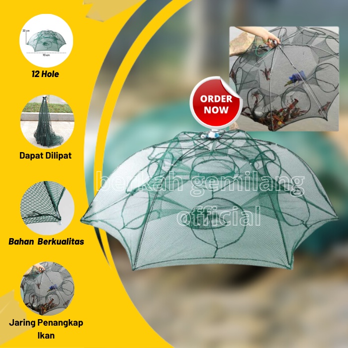 Fish Trap Net Fishing Equipment Bubu Folding Umbrella Model Fish Shrimp ...