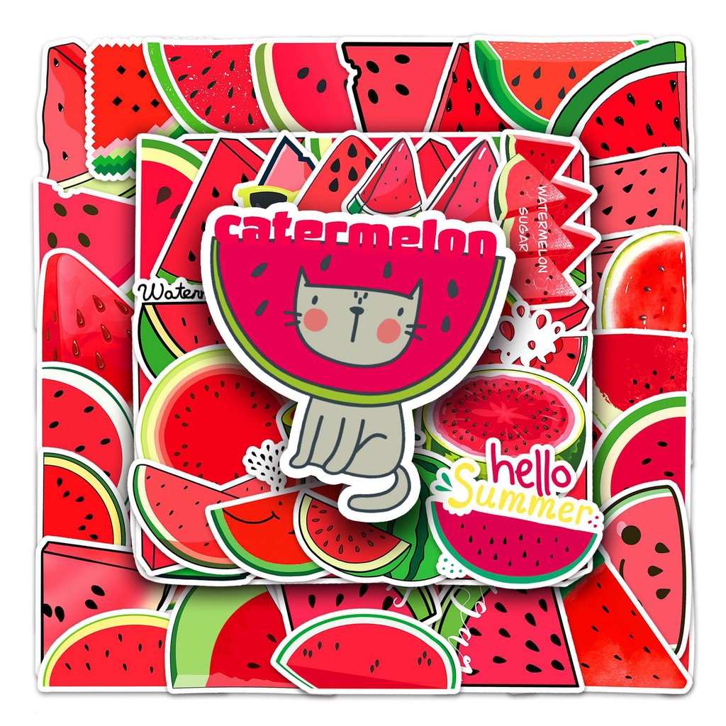 50pcs Watermelon graffiti stickers waterproof decorative sticker for ...