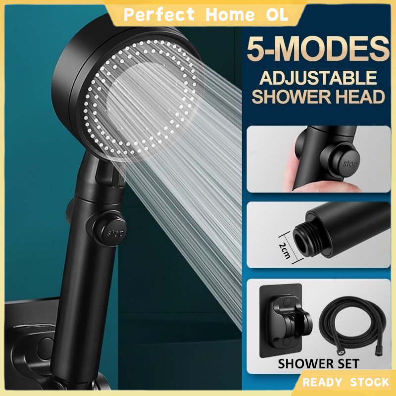 5-Model Shower Head Adjustable High Pressure Shower Head Set for ...