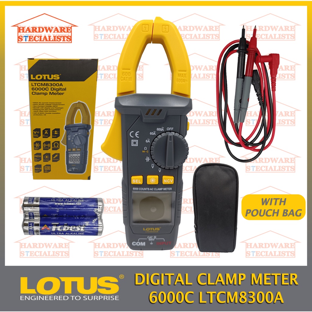 Lotus Digital Clamp Meter 6000C LTCM8300A | Shopee Philippines