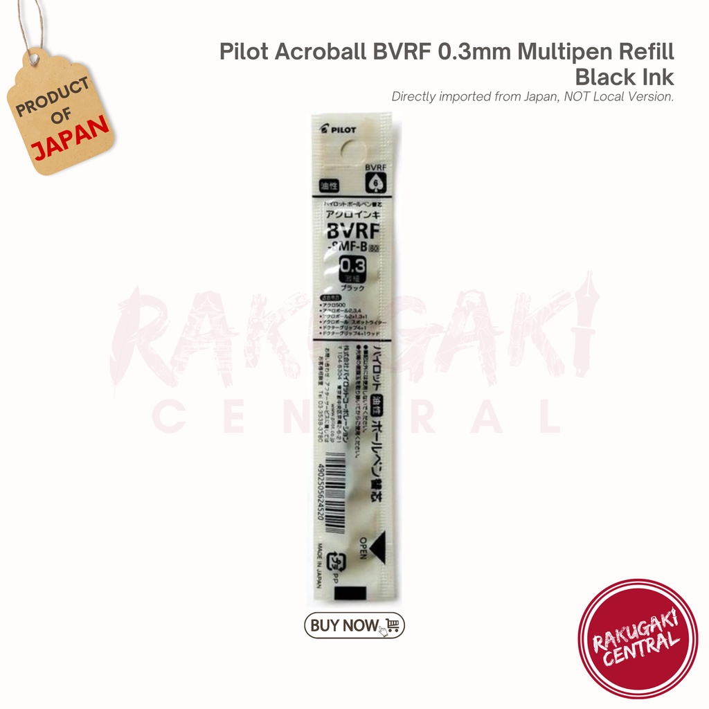 Pilot Acroball BVRF-8MF 0.3mm Multipen Refill [JAPAN VERSION] | Shopee Philippines
