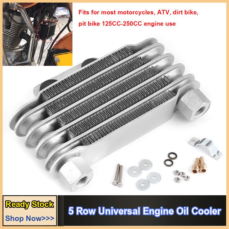 Motorcycle Dirt Bike ATV Engine Oil Cooler Cooling Radiator Universal Replacement 125-250CC 5 ...