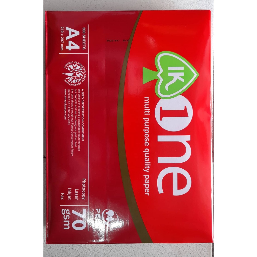 IK one Multi-Purpose bondpaper (Premium Quality) Short, A4 and Long | Shopee Philippines