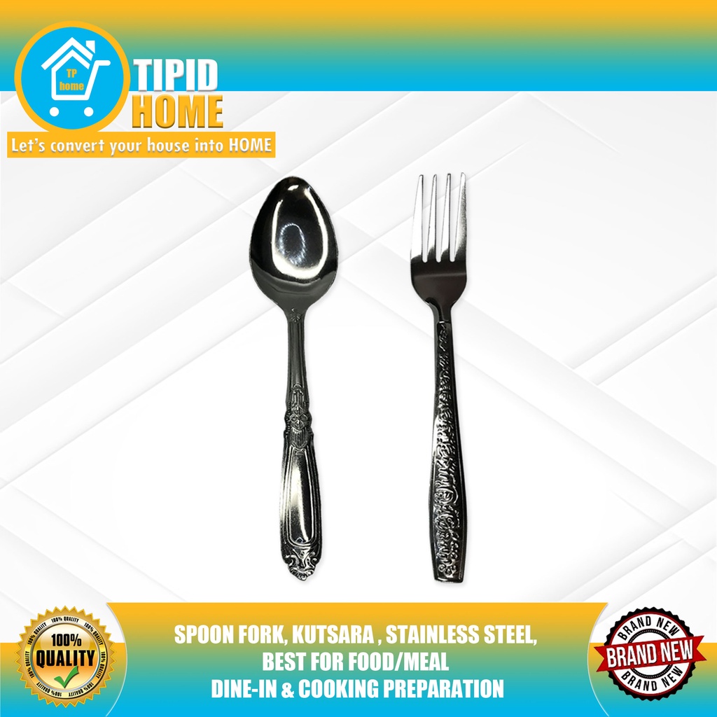 SPOON FORK, KUTSARA TINIDOR, STAINLESS STEEL, BEST FOR FOOD/MEAL DINE ...
