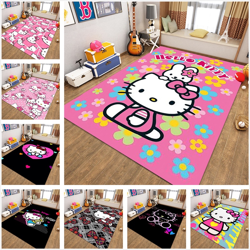 Hello Kitty Cute Carpet Girls Bedroom Bedside Blanket Sofa Coffee Table ...