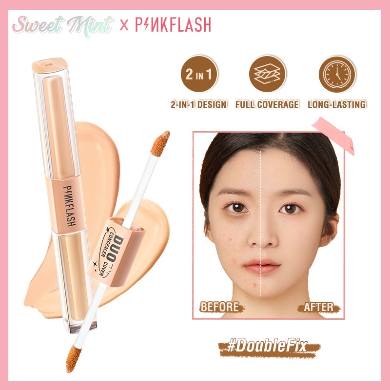 Sweet Mint PINKFLASH 2in1 Waterproof Duo Cover Concealer Full Coverage ...