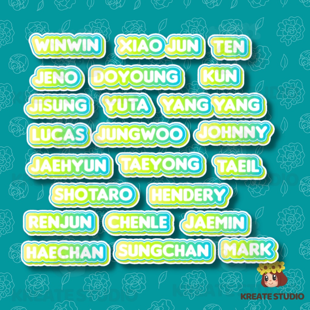 NCT U DREAM 127 MEMBER NAMES Waterproof Vinyl Sticker | Matte, Glossy ...