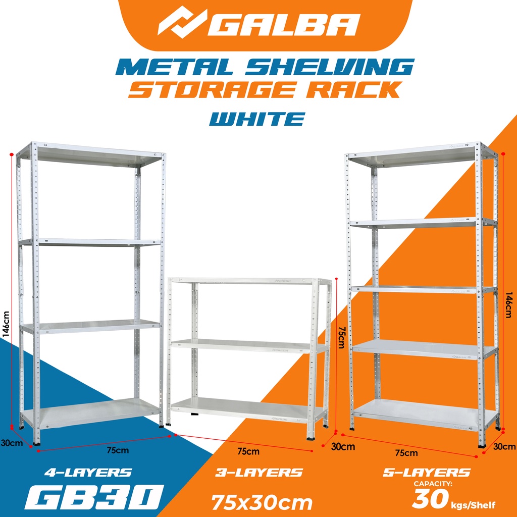 GALBA All Metal Storage Shelving GB Adjustable 5 Layer Steel Rack ...