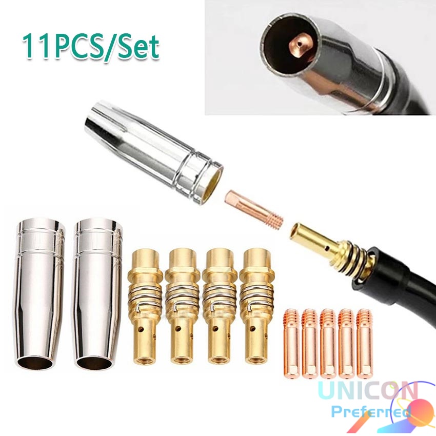 11pcs/set Mig Welding Nozzle For 15AK MIG/MAG Welding Machine Welder Torch Nozzles Connecting ...