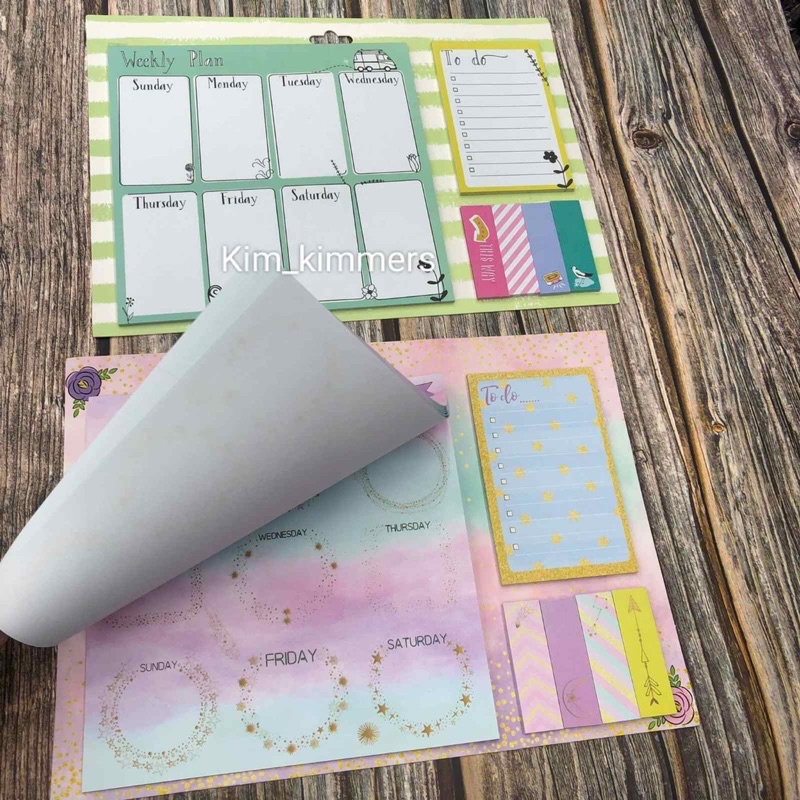 Weekly Sticky Note Set Memopad Notepad To do List 6sets by 30sheets Pad ...