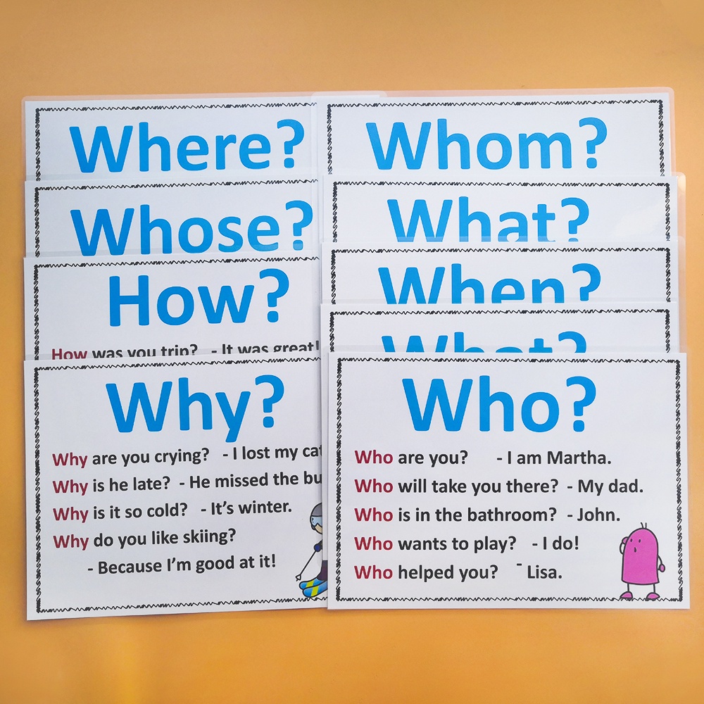 9 Question Words Posters for Kids | Who/What/When/Where/Why Grammar ...