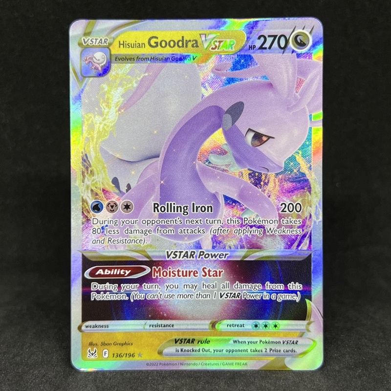 Pokemon TCG Hisuian Goodra VStar Ultra Rare 136/196 2022 Sword & Shield ...