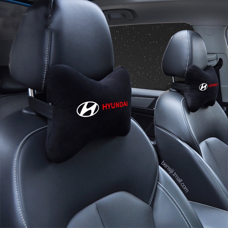 1PCS Car Logo Pure Cotton Auto Seat Pillows Black Bone Pillow Neck ...