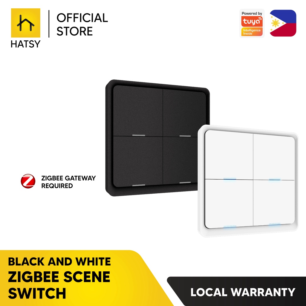 HOMEKIN - 4GANG ZIGBEE SCENE SWITCH, 12 SCENES, BATTERY OPERATED ...